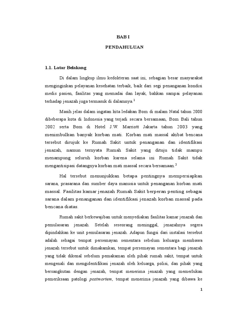 Standar Pelayanan Kamar Jenazah | PDF