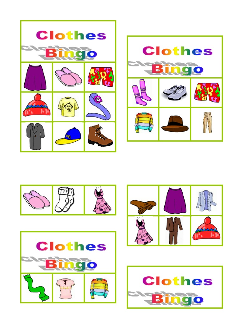 Clothes Bingo Games | PDF