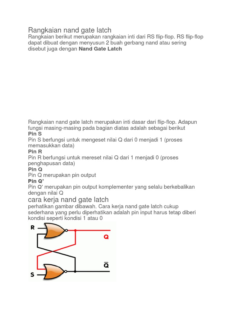 Rangkaian Nand Gate Latch | PDF
