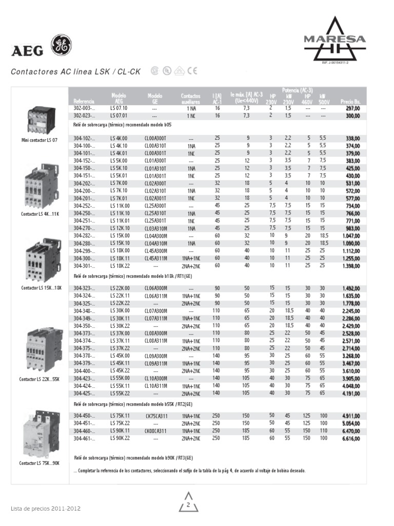 Contactores Termicos Tableros | PDF | Relay | Manufactured Goods