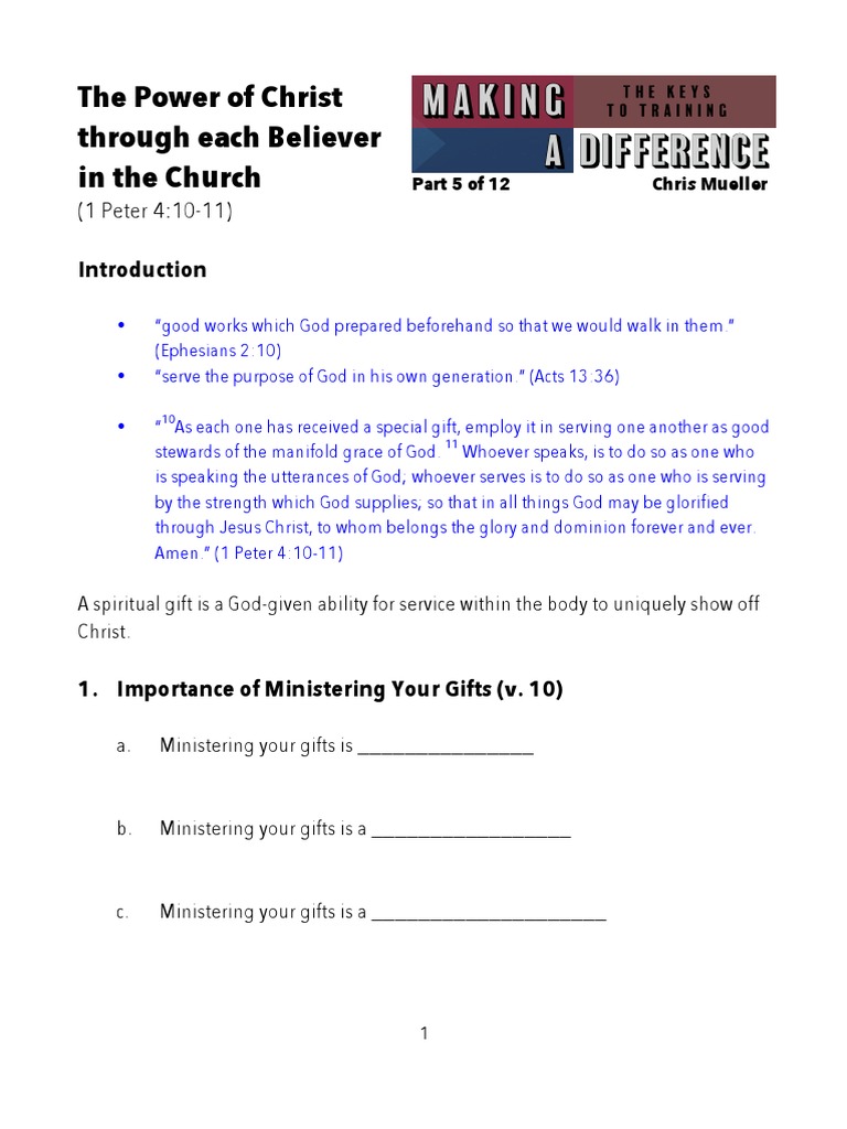 The Power of Christ through Each Believer: Discovering and Ministering ...