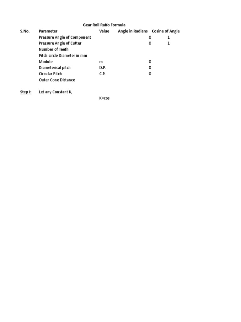 Gear Roll Ratio New | PDF | Science & Mathematics