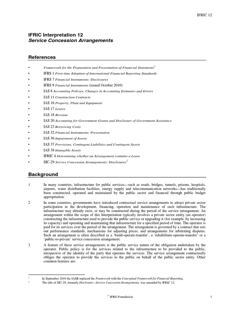 Ifric 12 | PDF | International Financial Reporting Standards | Business
