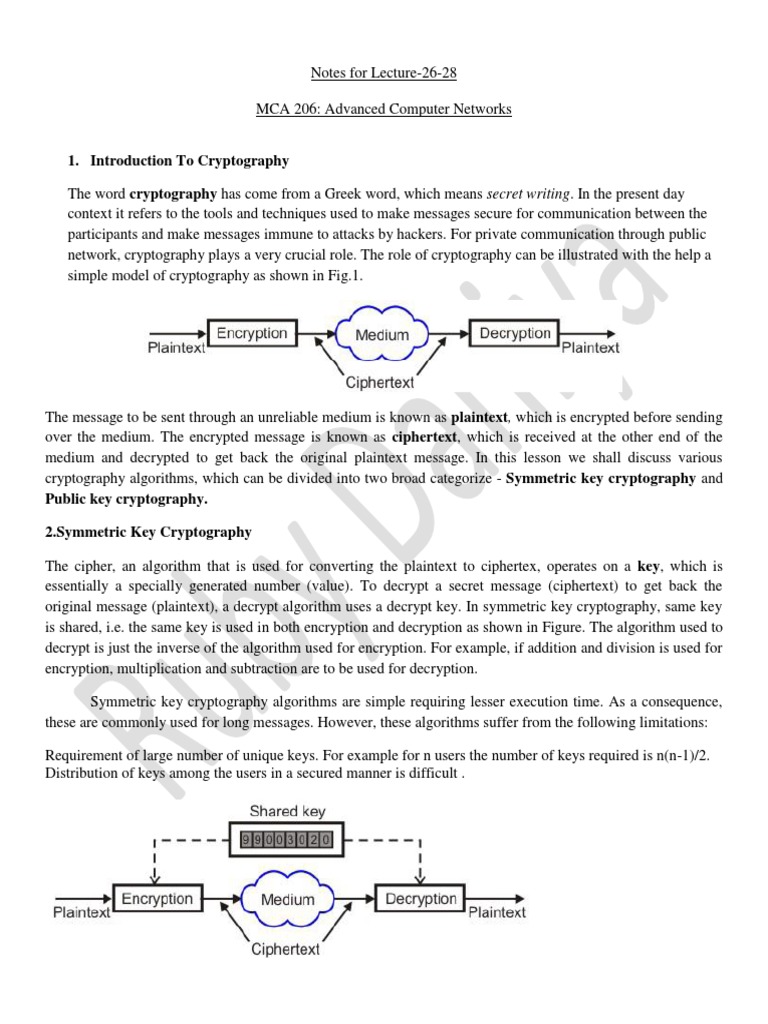 Lec26 28 (Cryptography) | PDF | Cipher | Cryptography