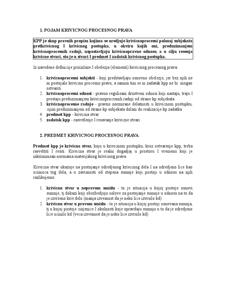 Krivično Procesno Pravo Skripta | PDF