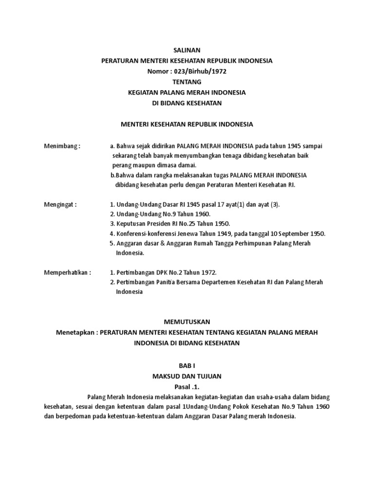 Permenkes RI 023 | PDF