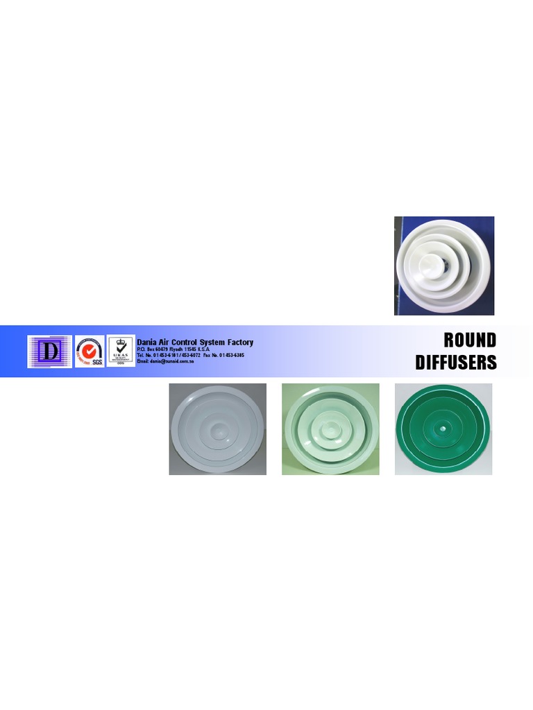 2 Round Diffusers RD Cat v08 | PDF | Duct (Flow) | Hvac