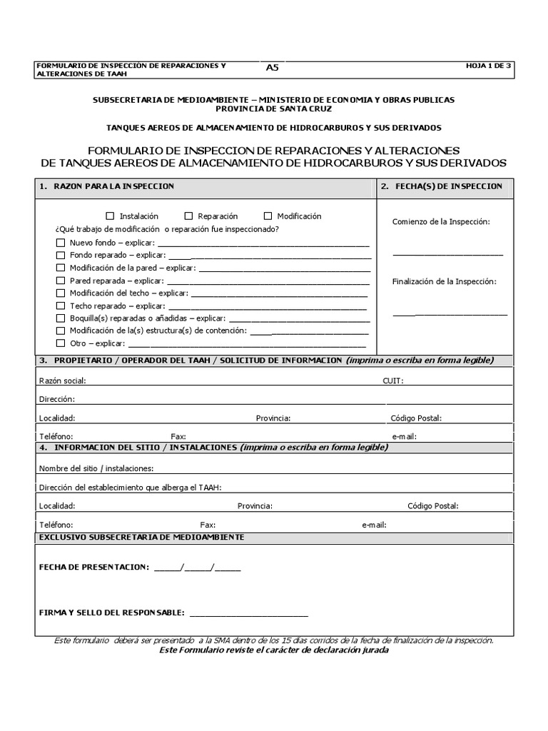 Formulario A5 Sma | PDF