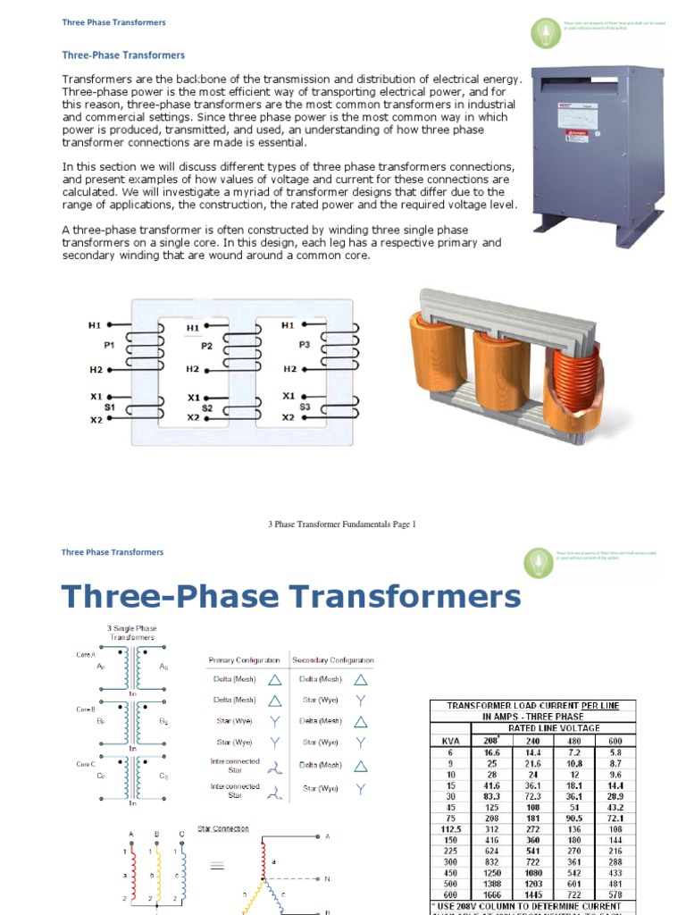 3 Phase Transformer-Basics Theory | PDF | Transformer | Quantity
