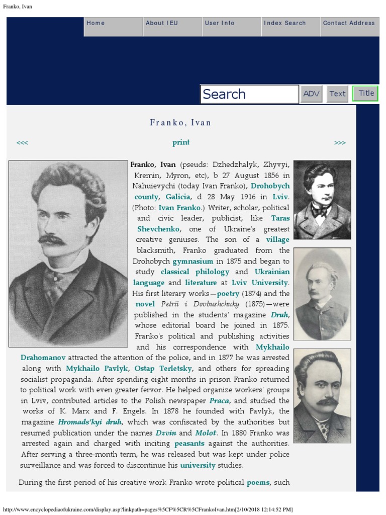 Franko, Ivan | Download Free PDF | Poetry