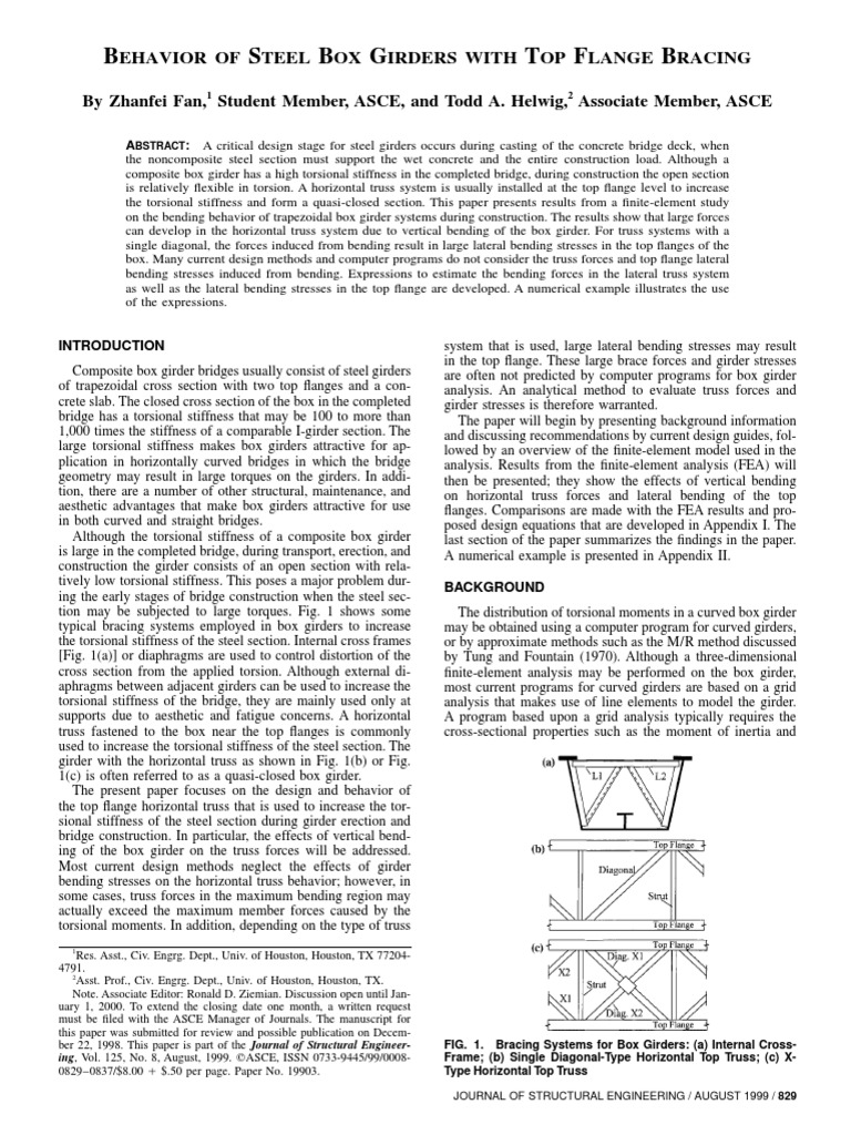 Steel Box Girder Bracing Analysis | PDF | Truss | Bending