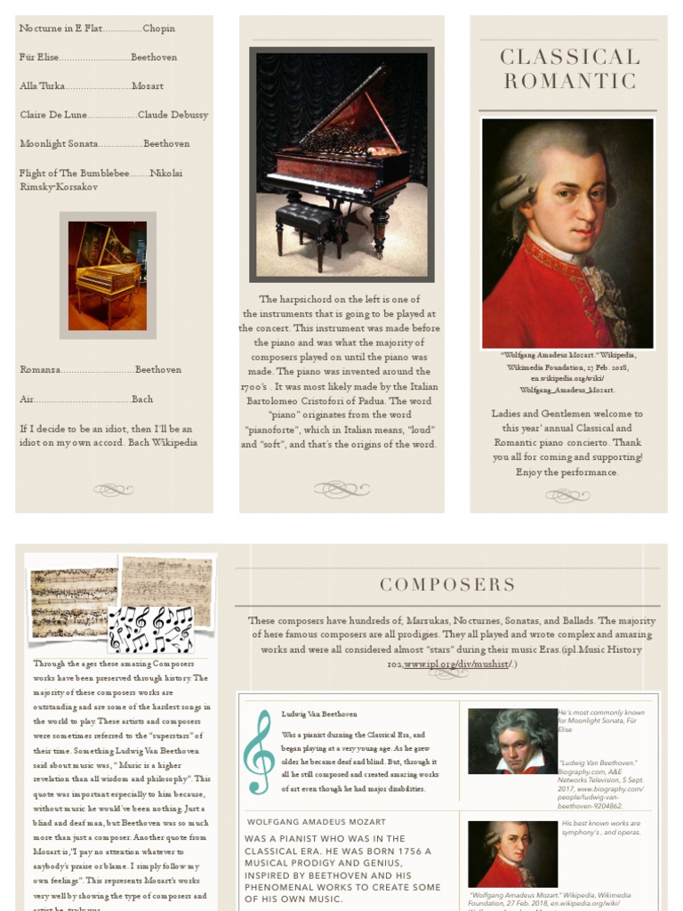 Elegant Brochure | PDF | Composers | Classical Period (Music)