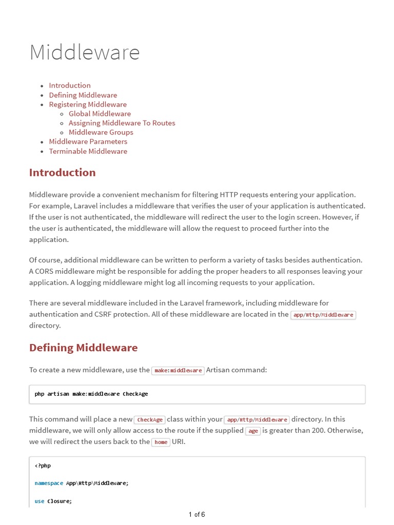 12 Middleware Laravel The Php Framework For Web Artisans Download Free Pdf Hypertext