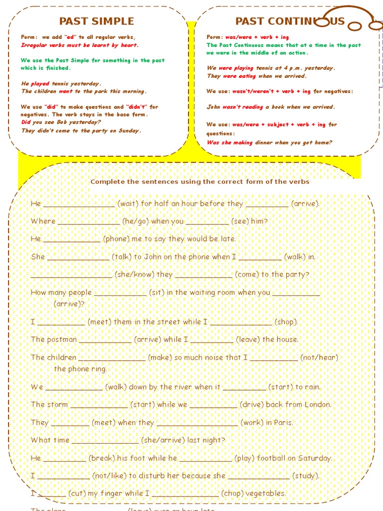Past Simple or Continuous Fun Activities Games - 25372 | PDF ...