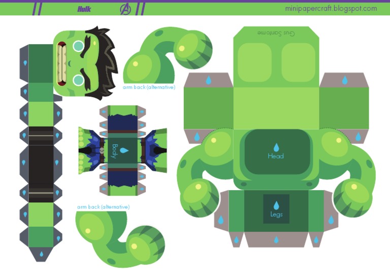 Blog Paper Toy Papertoy Hulk Template PDF | PDF