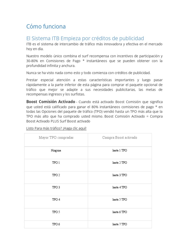 Cómo Funciona InfinityTrafficBoost | PDF | Publicidad | Point and Click