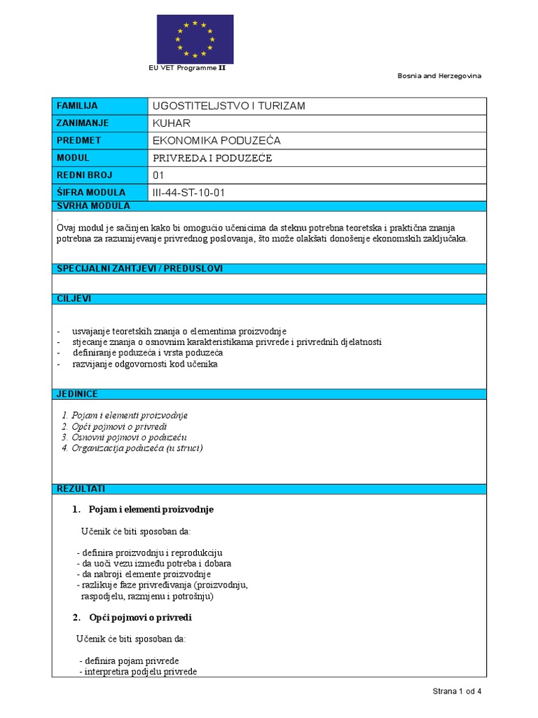 01 Privreda I Poduzece | PDF