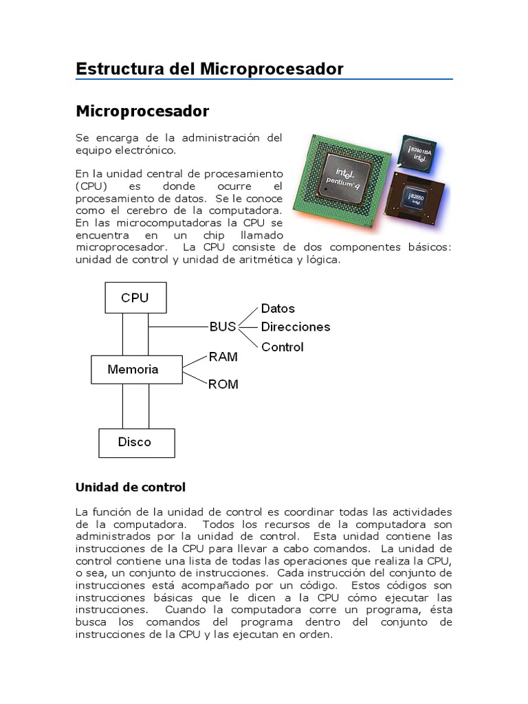 Estructura CPU | PDF | Unidad Central de procesamiento | Codificación ...