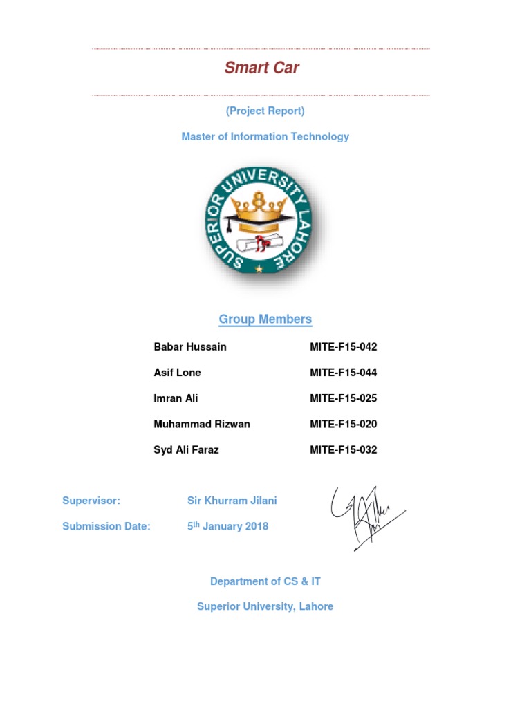 Smart Car Project Report | PDF