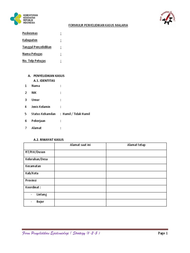 Form Pe Malaria 2018 | PDF