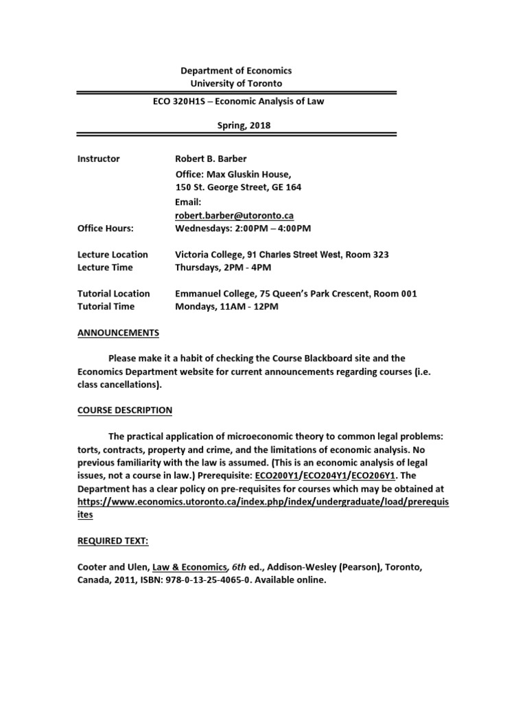 ECO320 Syllabus | PDF | Academic Dishonesty | Test (Assessment)