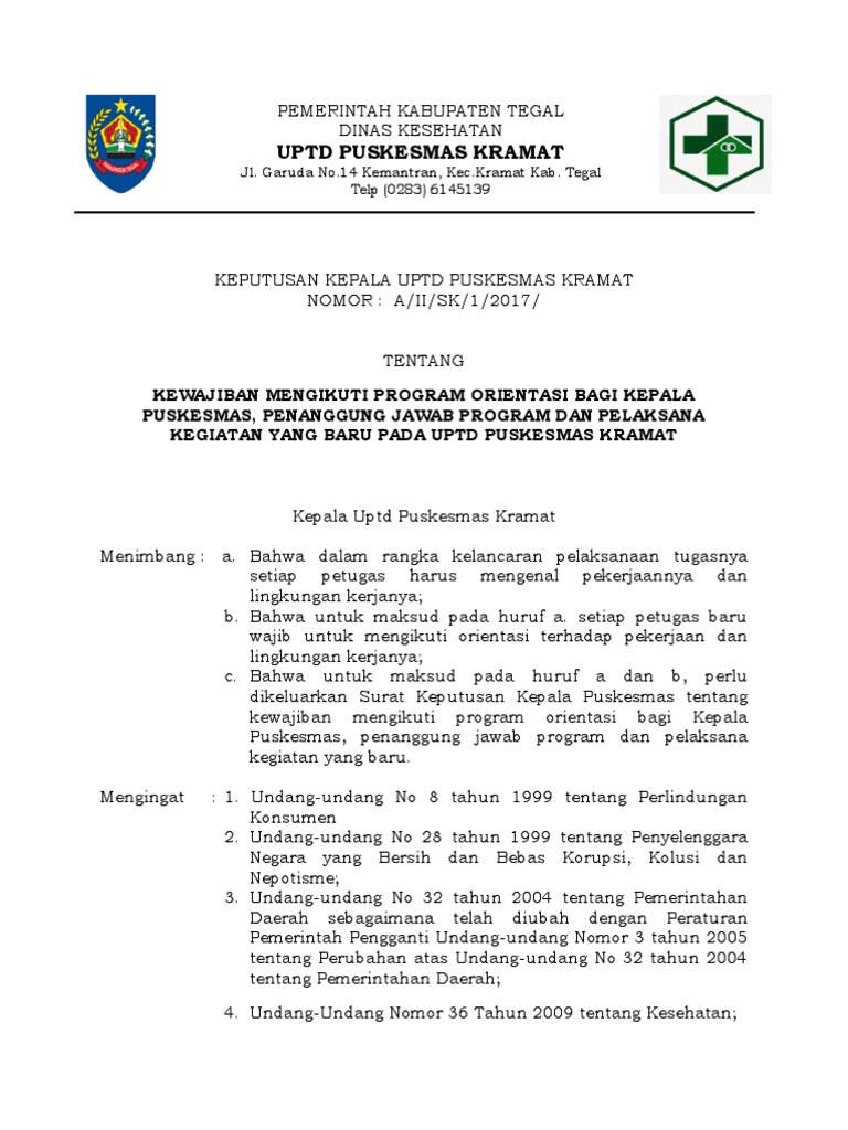 SK Kewajiban Orientasi | PDF