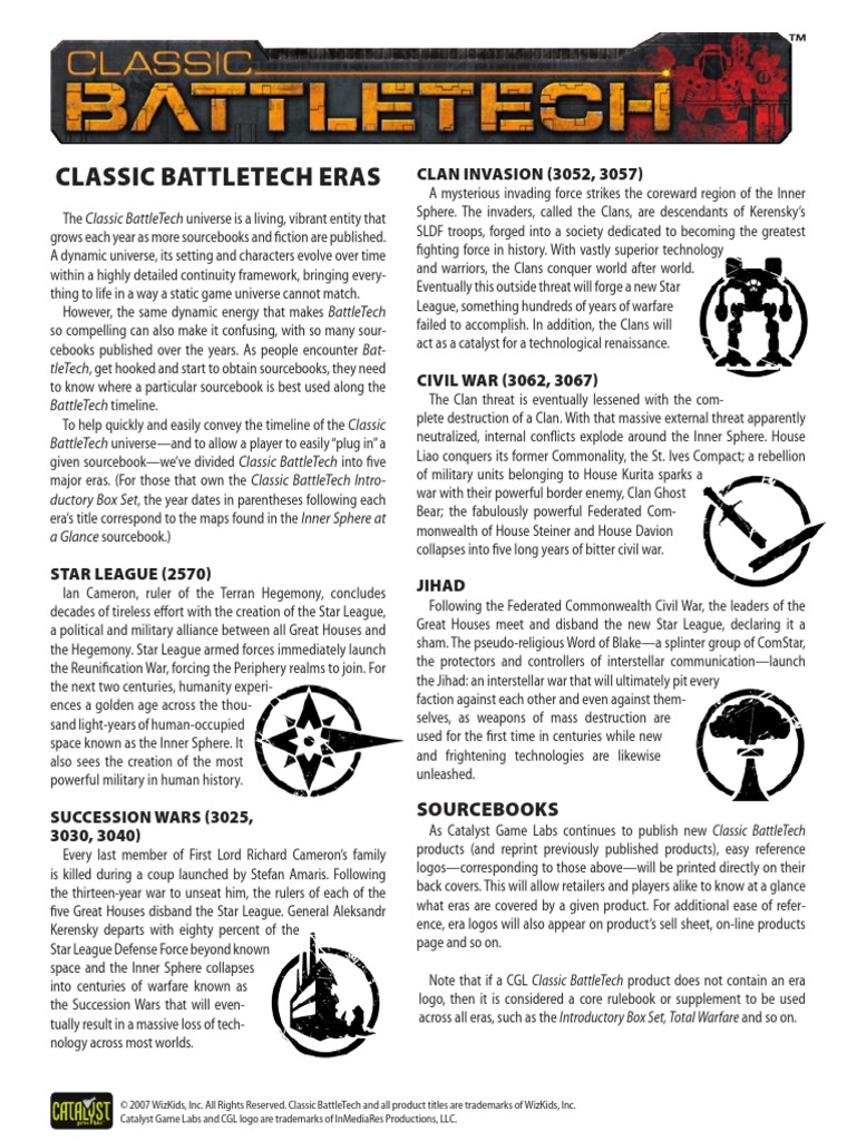 Battletech Eras | PDF | Battle Tech | Unrest