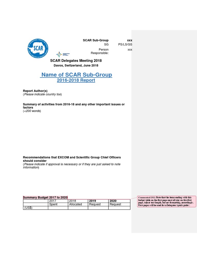 2018 SubGroup Report Template | PDF | Business
