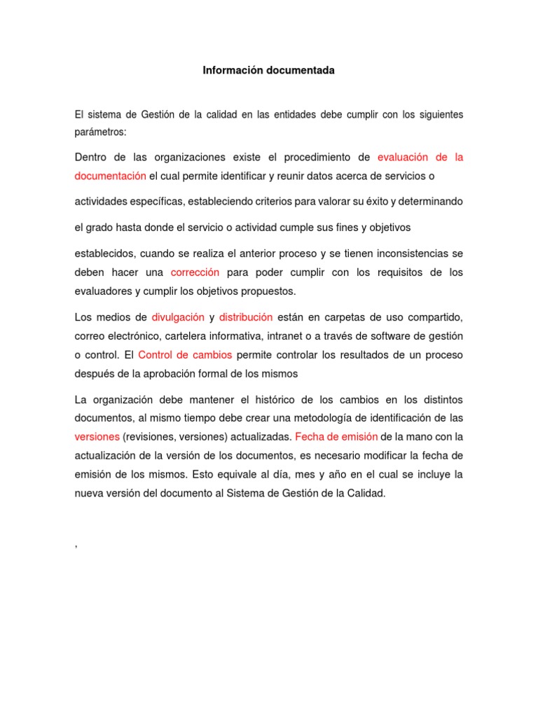 Información Documentada PDF | PDF