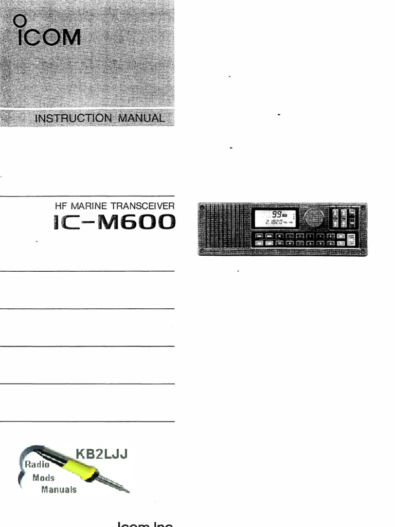 Icom IC-M600 Instruction Manual | PDF