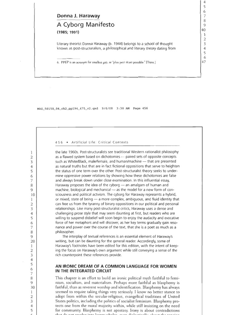 Cyborg Manifesto | PDF | Science | Philosophical Science