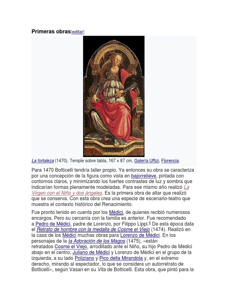 Investigación de Sandro Boticelli | PDF | Pinturas | Artes (general)