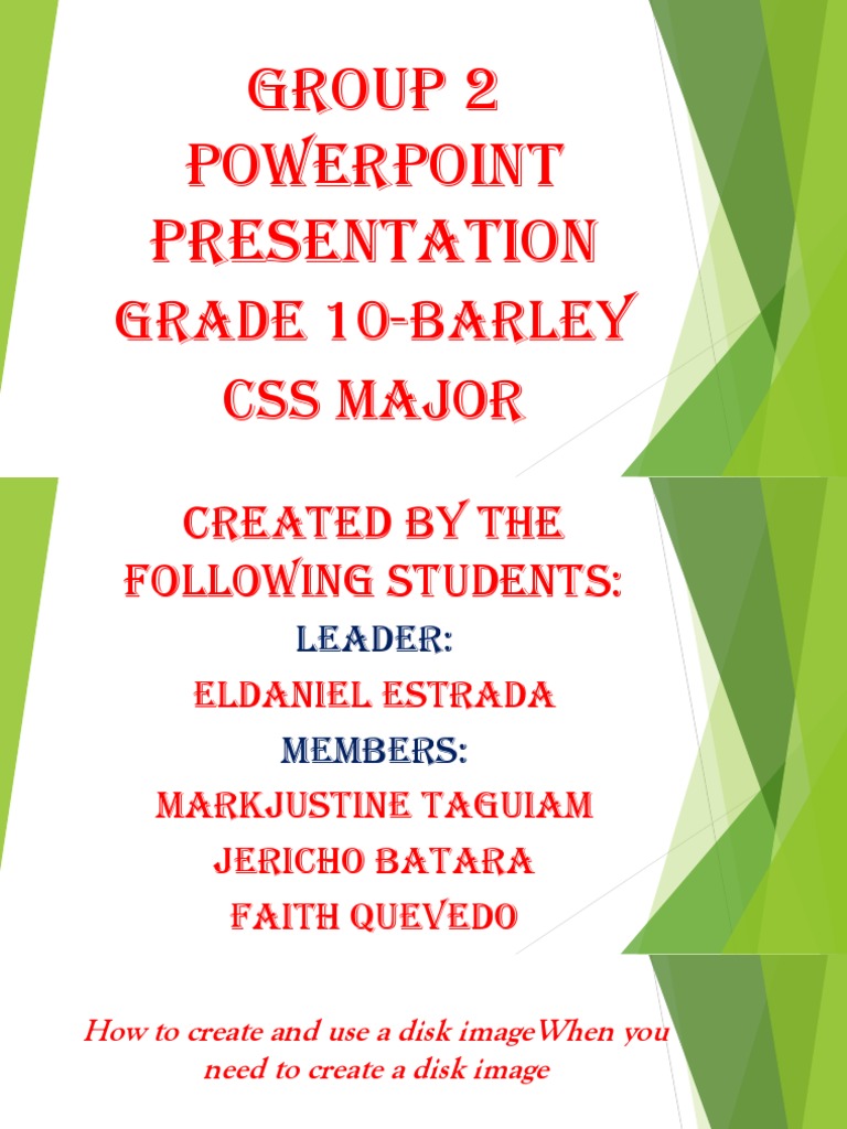 Group 2 Powerpoint Presentation: Grade 10-Barley Css Major | PDF ...
