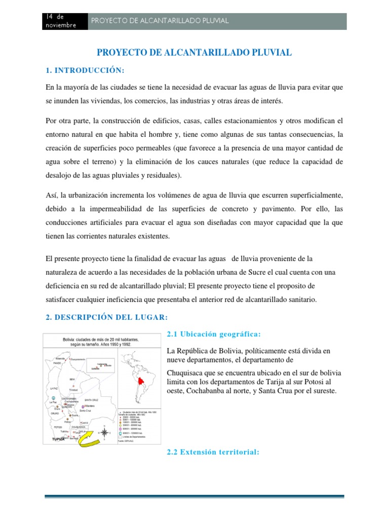 Proyecto de Alcantarillado Pluvial | PDF | Precipitación | Alcantarillado