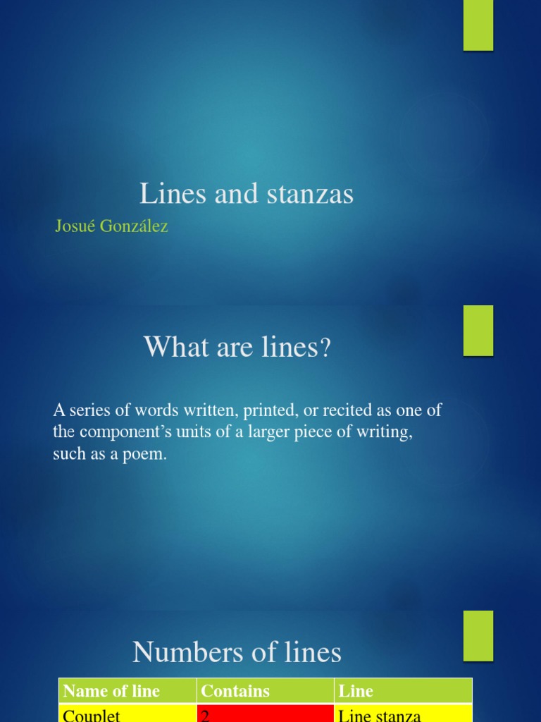 Lines and Stanzas: Josué González | PDF