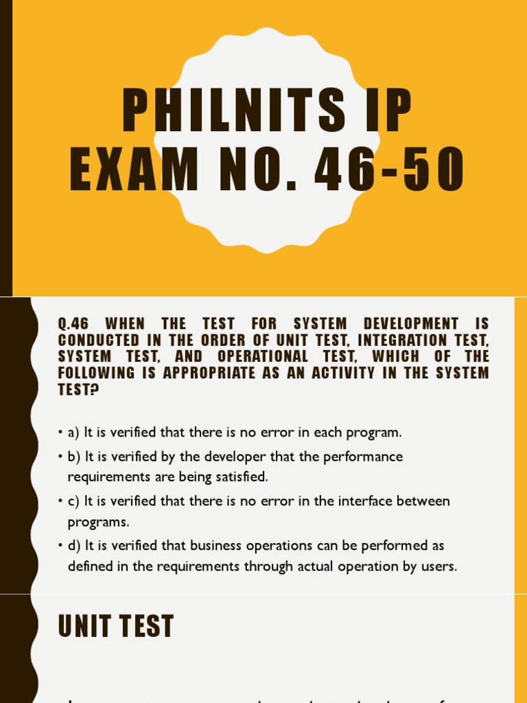Philnits Ip Exam | PDF | Prototype | Unit Testing