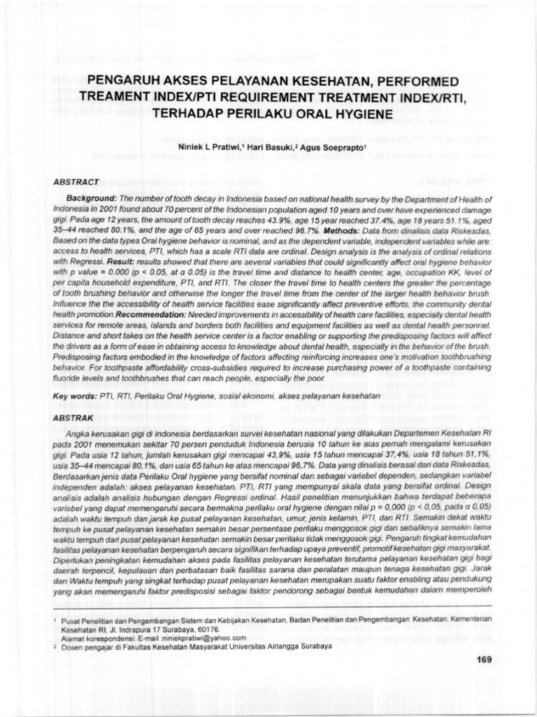 en Pengaruh Akses Pelayanan Kesehatan Perfo | PDF | Science & Mathematics