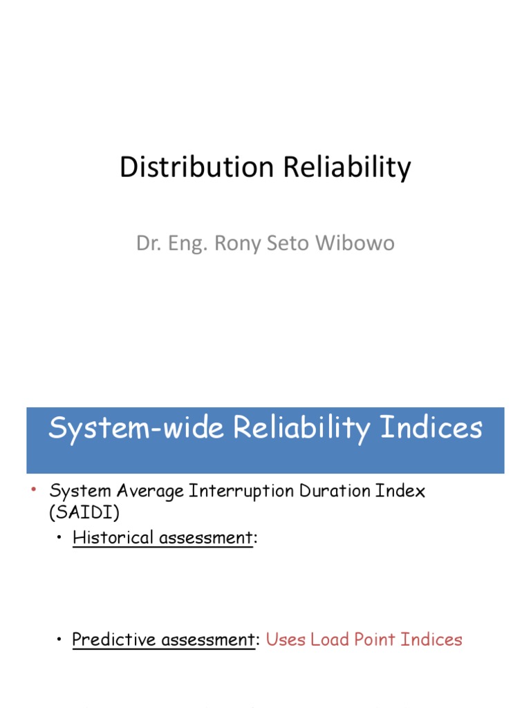Distribution Reliability 02 | PDF