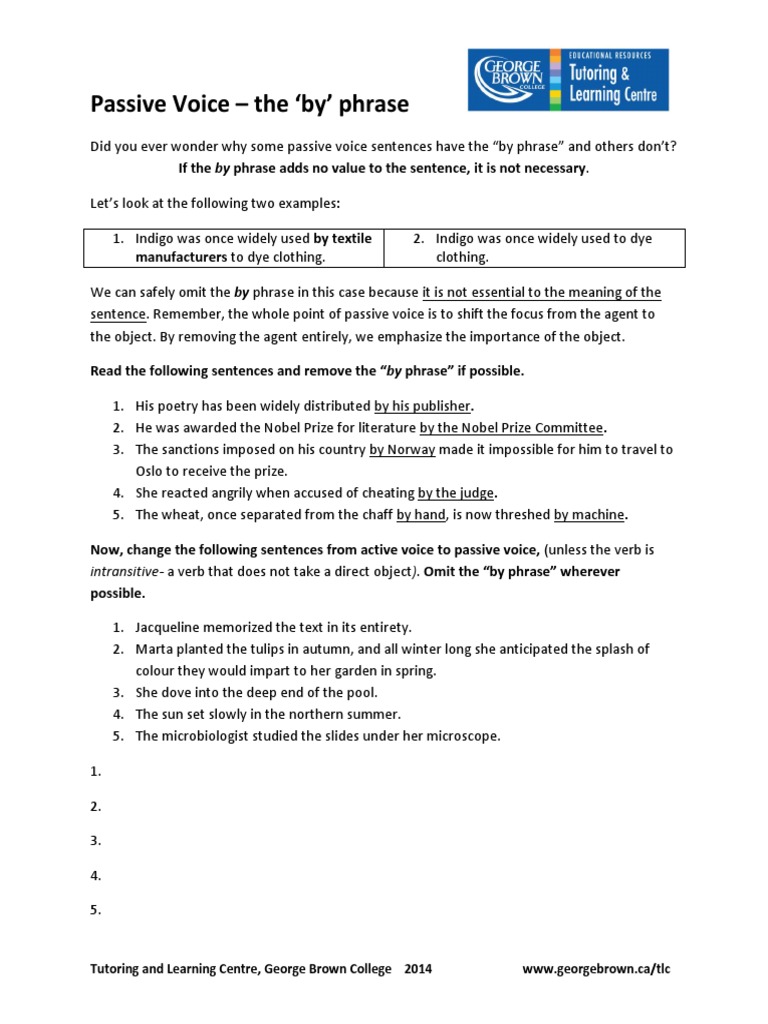 Passive Voice - by Phrase | PDF | Verb | Syntactic Relationships