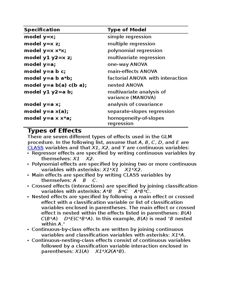 Types of Effects: Class | PDF