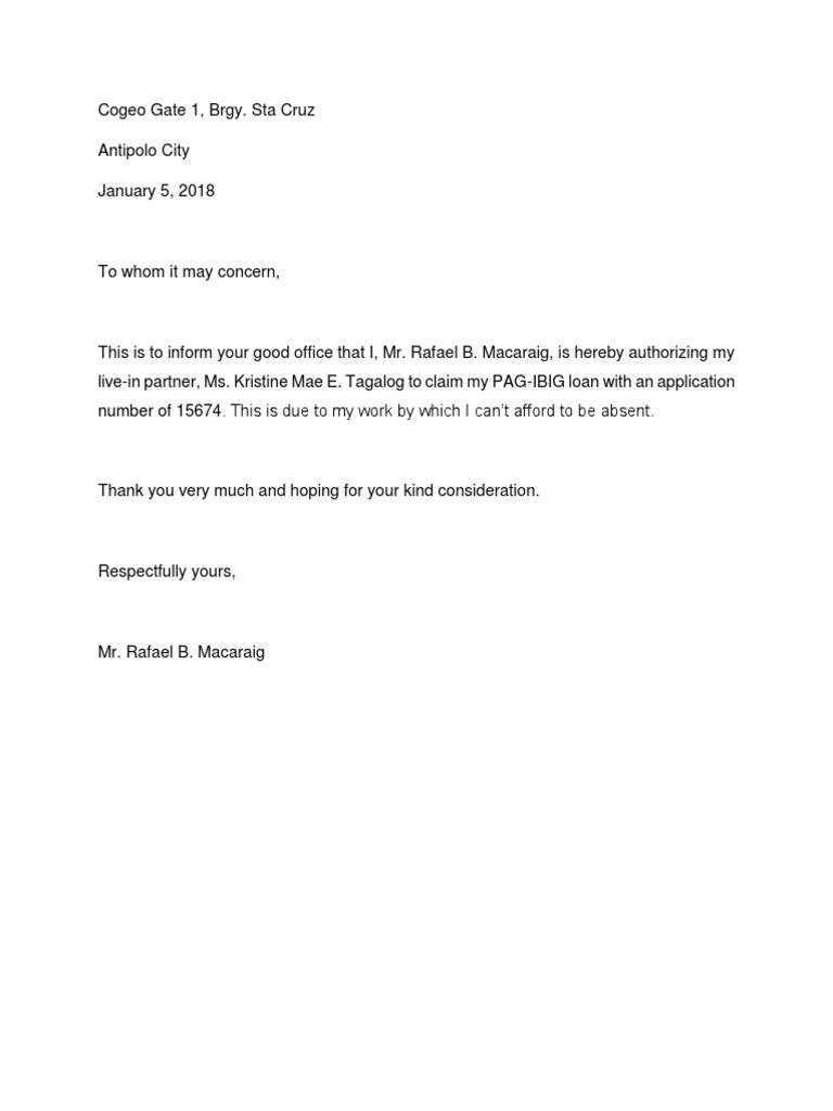 Authorization Letter