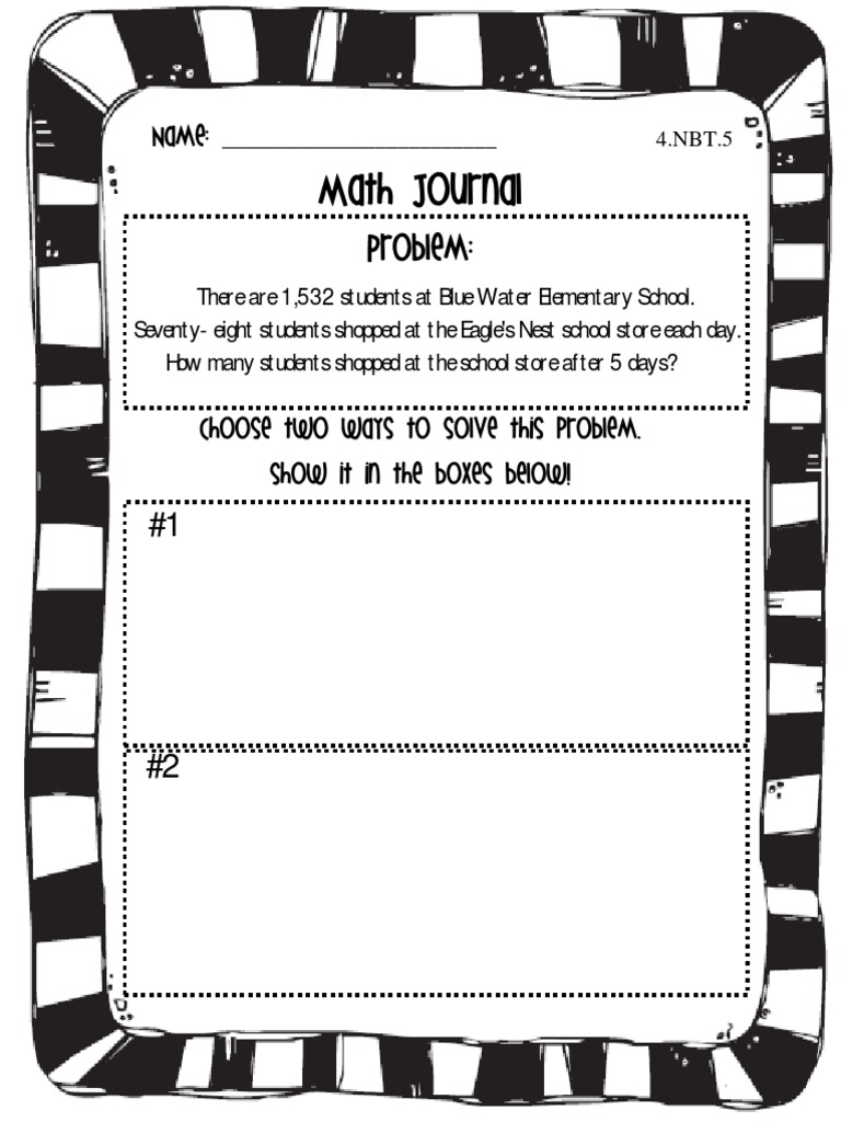 Math Journal: NBT 6 Problem Solving | PDF