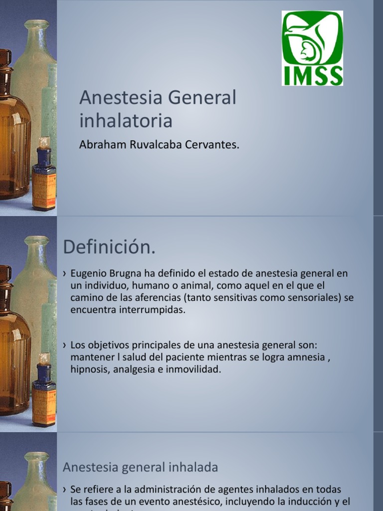 Anestesia General Inhalatoria | Anestesia | Medicina