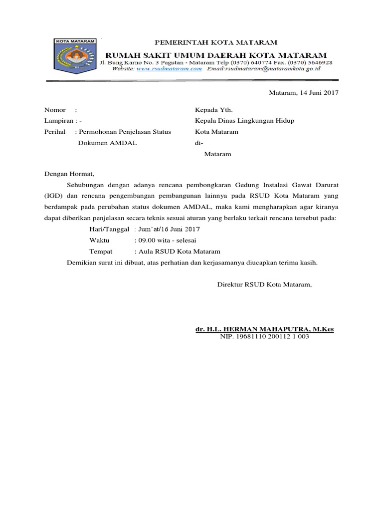 Surat Audiensi AMDAL | PDF