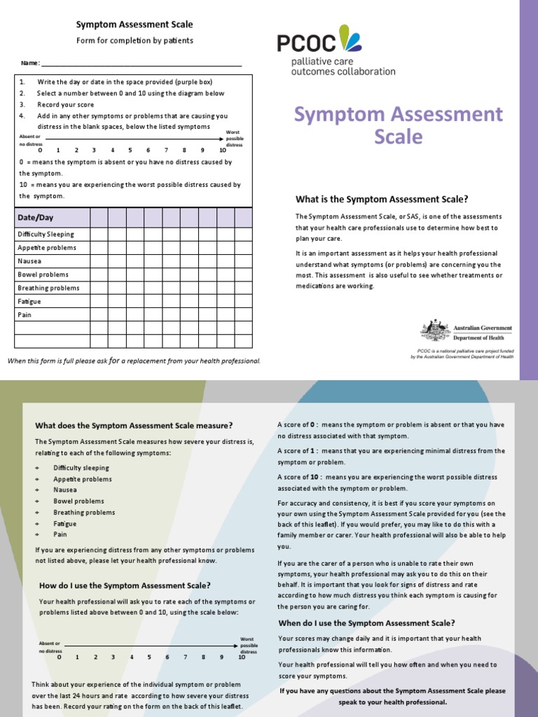 Symptom Assessment Scale | PDF | Symptom | Caregiver