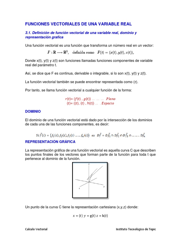 3.3 Derivada de Una Función Vectorial y Sus Propiedades | PDF | Vector Euclidiano | Derivado