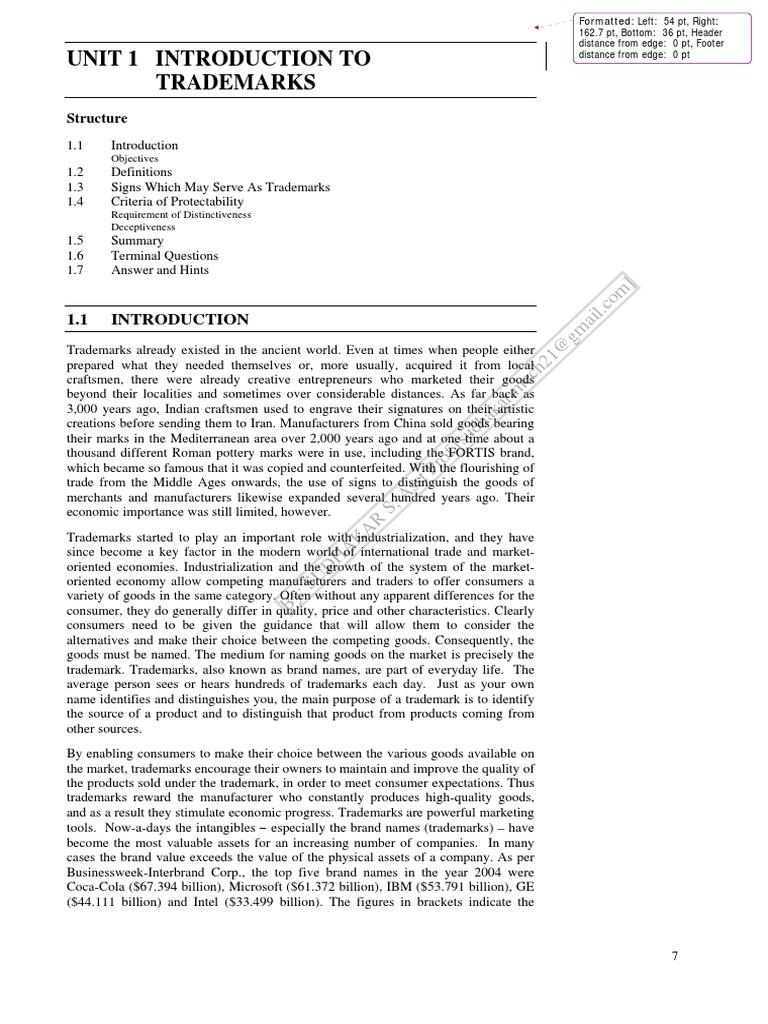 Introduction To Trademarks Good Notes | PDF | Trademark Distinctiveness ...