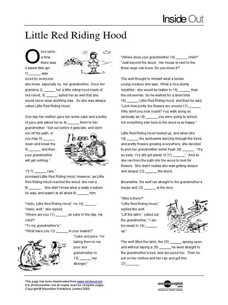 Little Red Riding Hood - WORKSHEET | PDF | Little Red Riding Hood