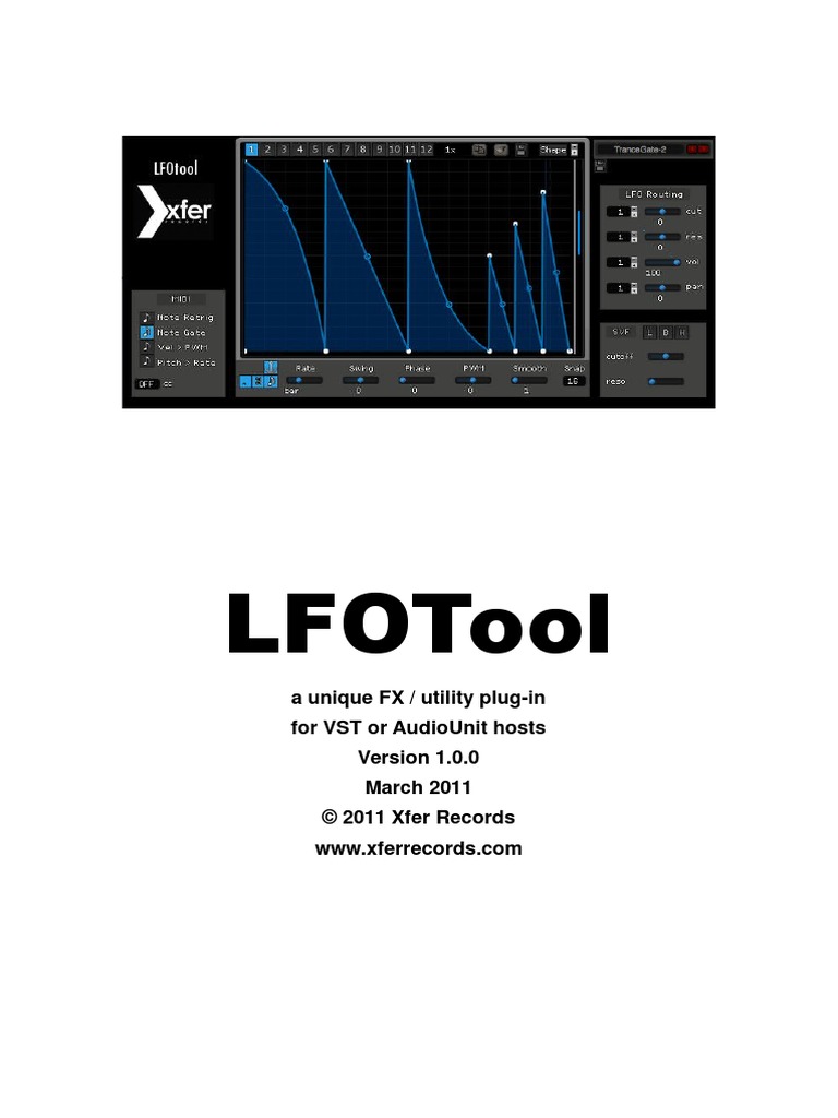 LFOTool Manual | PDF | Sound Technology | Computing