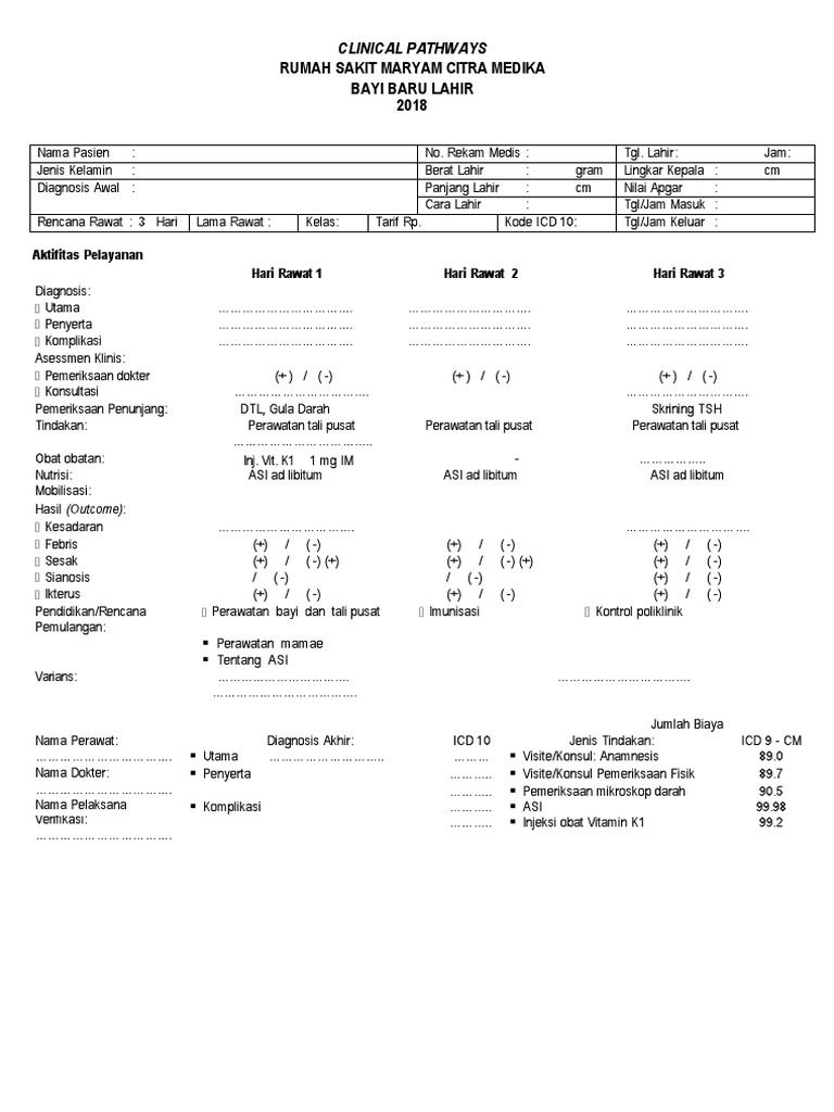 Clinical Pathway Bayi Baru Lahir | PDF